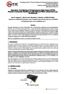 Specimen Test Making of Polypropylene High Impact (PPHI) Polymer ...